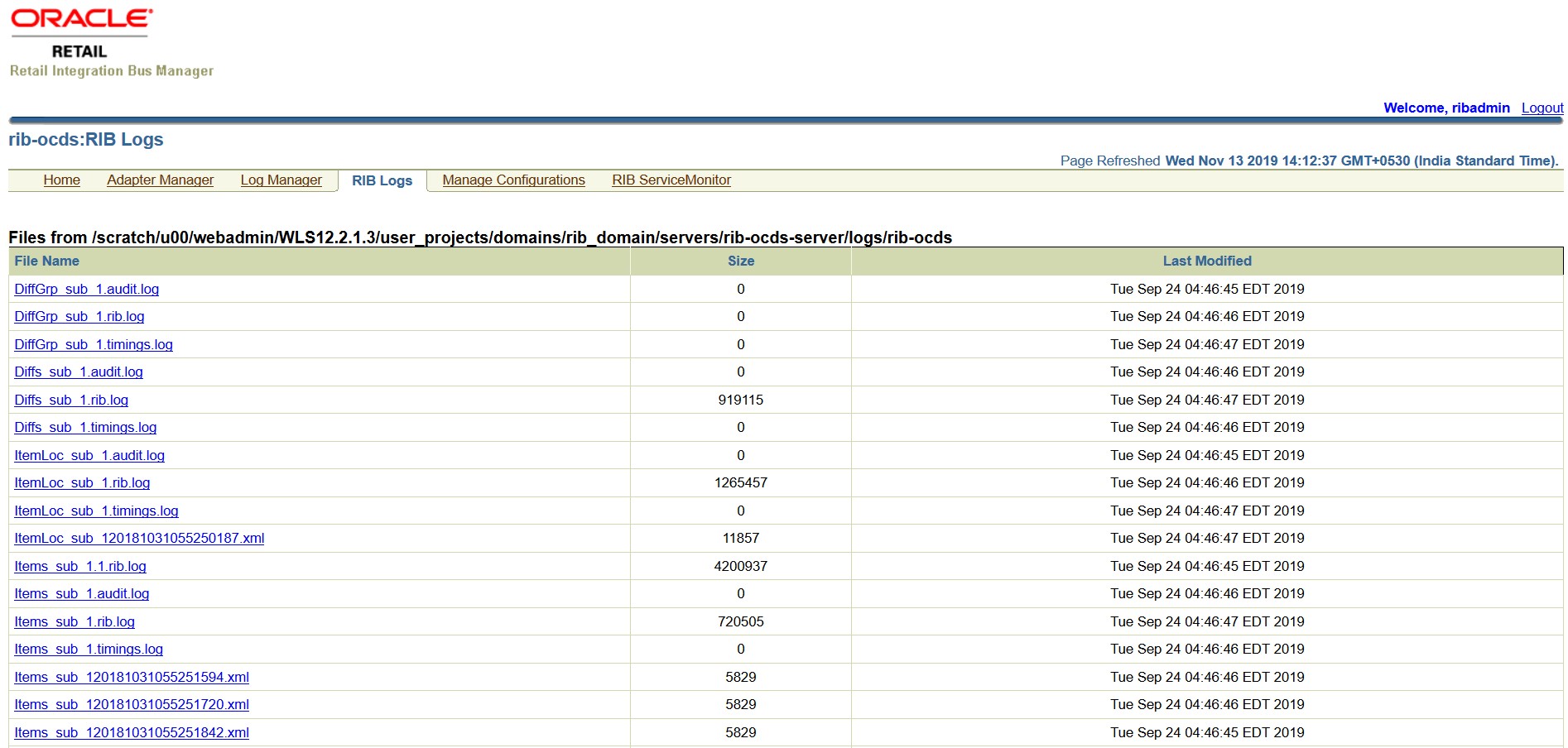 RIB Administration GUI